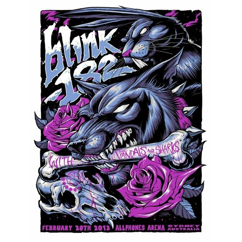 Плакат, постер на бумаге Blink 182/Блинк 182. Размер 30 х 42 см