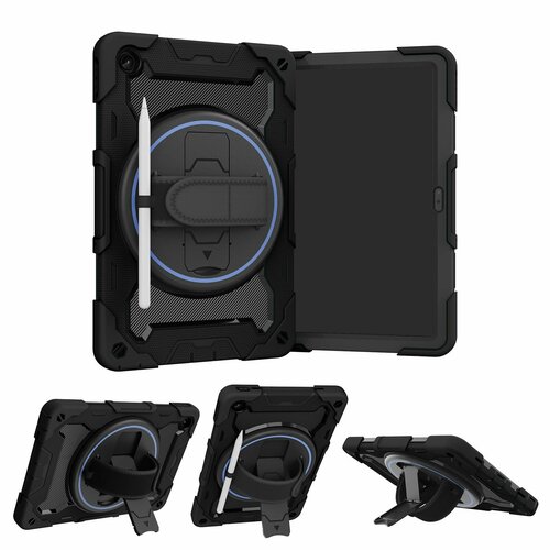 Чехол MyPads для планшета Lenovo Tab M10 Plus (3rd Gen)TB-125F/128F/Xiaoxin Pad 10.6 /Motorola Moto Tab G62 с защитой от падений, черного цвета