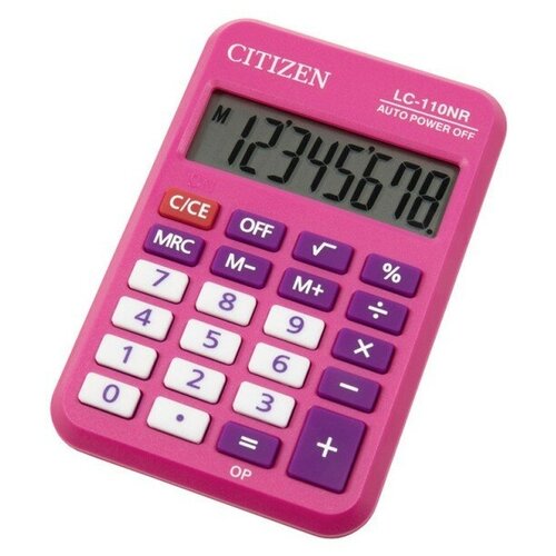 Калькулятор карманный CITIZEN LC-110NR, розовый
