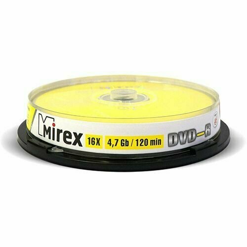 Диски DVD-R Mirex Brand 16X 4,7GB Cake box 10