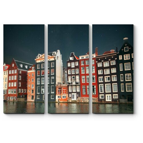 Модульная картина Амстердам в свете звезд 180x129