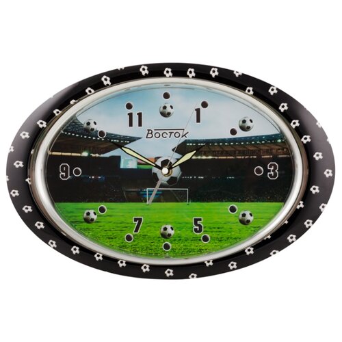 Часы настенные футбол овальные восток Ф 121046 чёрный ободок 40,2х26,2 см