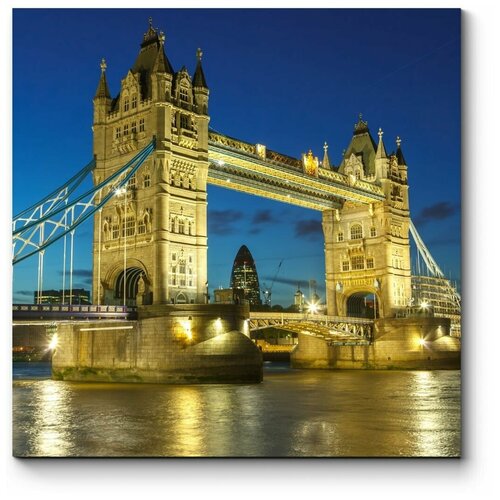 Модульная картина Мост через ночь, Лондон 30x30