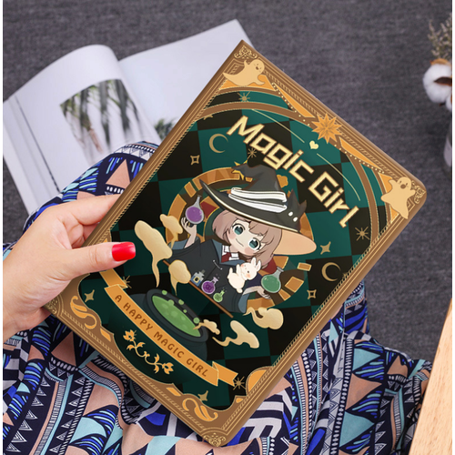 Чехол-обложка футляр MyPads для Xiaomi Mi Pad 4 Plus тонкий с магнитной застежкой с красивым рисунком тематика Ведьмочка, зеленый