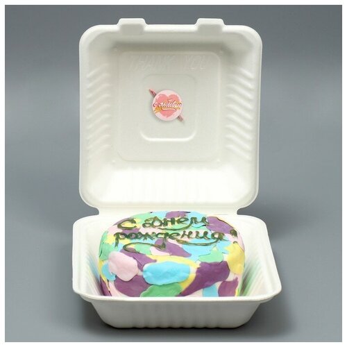 Коробка для бенто-торта со свечкой «С любовью», 21 х 20 х 7,5 см