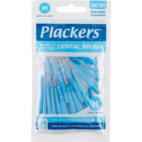 Зубной ершик Plackers Dental 0,6 мм, синий, 24 шт., диаметр щетинок 0.6 мм