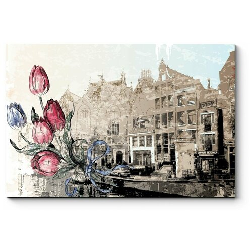 Модульная картина Винтажный Амстердам 70x47