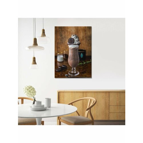 Картина на холсте с подрамником Молочный коктейль и Орео 40х60