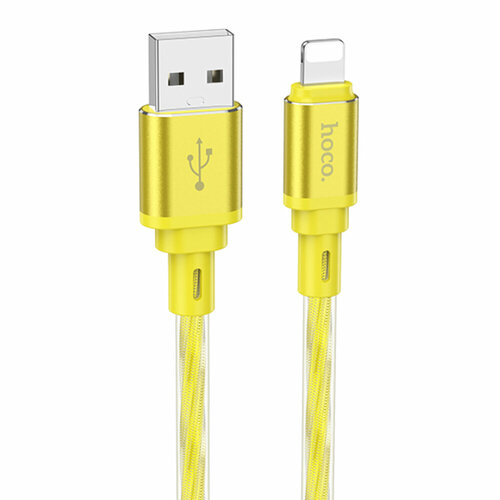 Кабель USB - 8 pin HOCO X98 Crystal ice, 1.0м, 2.4A, цвет: золотой