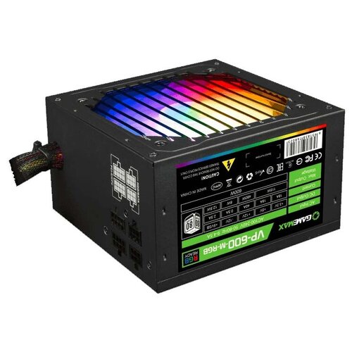 Блок питания GameMax VP-600-M-RGB 600W черный BOX