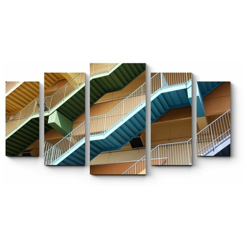 Модульная картина Цветные лестницы210x116