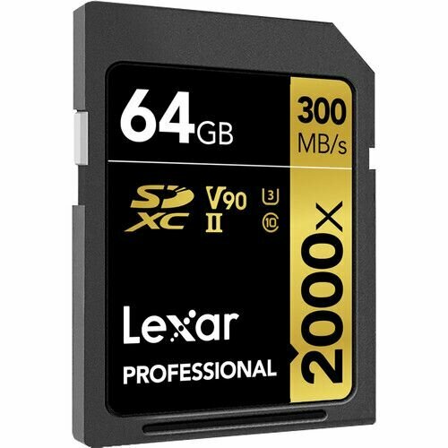 64Gb Карта памяти Lexar Professional 2000x SDHC/SDXC GOLD Series(LSD2000064G-BNNNG)