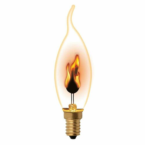 Лампа накаливания Uniel 3 Вт Е14/В эффект пламени на ветру