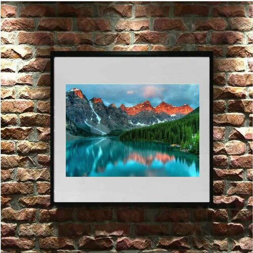 Постер "Изумрудное озеро в живописных горах" Cool Eshe из коллекции "Природа", плакат А4