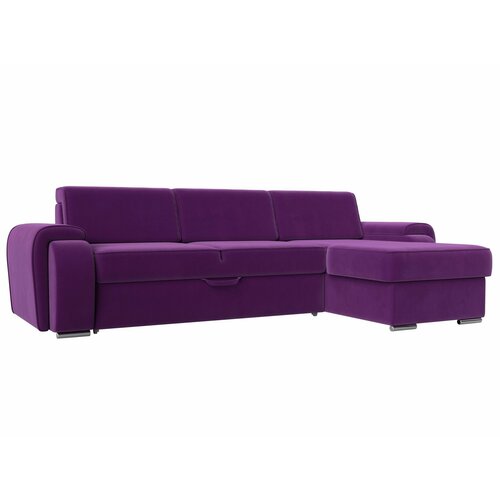 Угловой диван Лига-025 правый угол, Микровельвет фиолетовый
