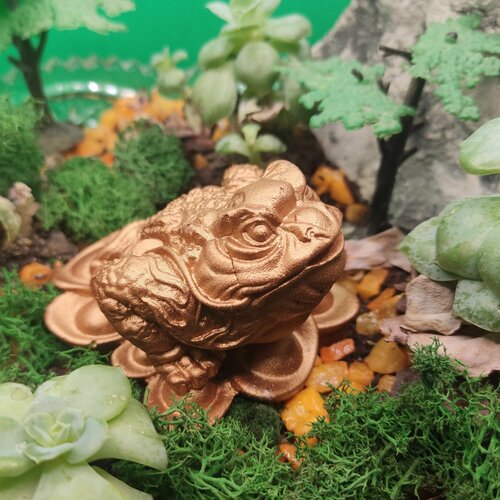 Лягушка статуэтка, декор для сада и флорариумов Фен-Шуй, фигурка декоративная жаба