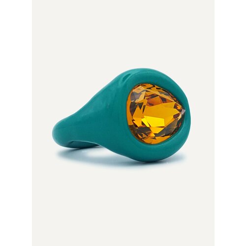 Кольцо Otevgeni, кристаллы Swarovski, размер 19.5, горчичный, мультиколор