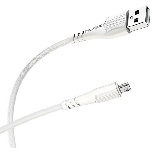 Кабель Borofone BX37, microUSB - USB, 2.4 А, 1 м, PVC оплётка, белый