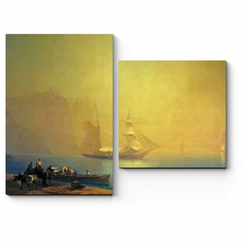 Модульная картина Утро на морском берегу. Судак. 1856 год.90x68