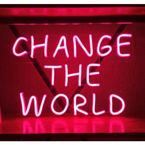 Светильник неоновый Change the world Измени мир, 50х34 см