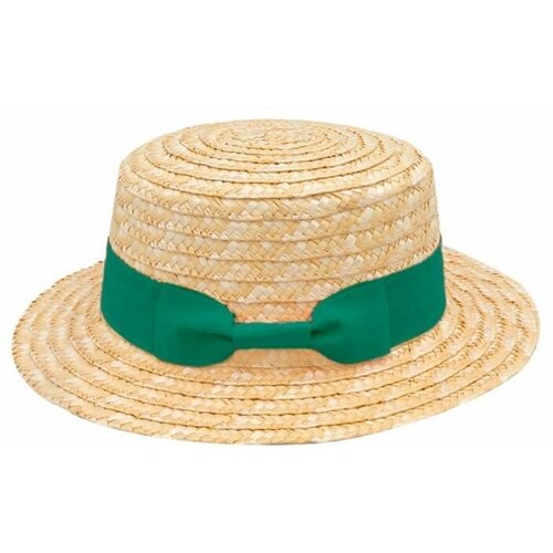 Шляпа , размер 58, зеленый, бежевый