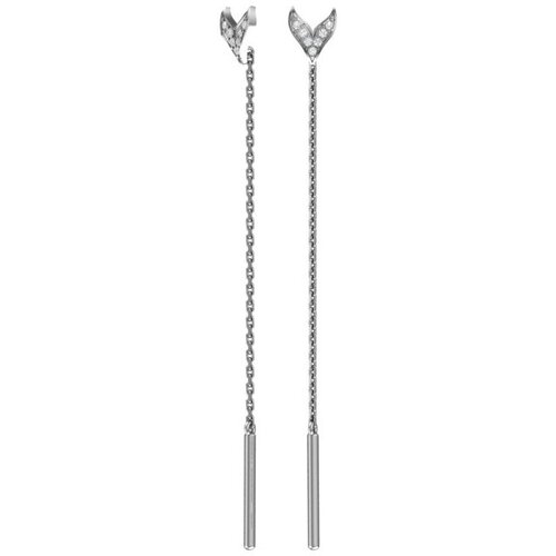 Серьги с подвесками POKROVSKY Серьги из серебра 0221323-00775, серебро, 925 проба, родирование, бесцветный