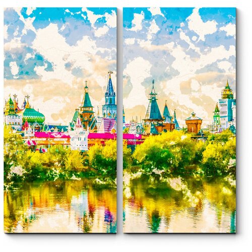 Модульная картина Измайловский Кремль солнечным днем, Москва 100x100