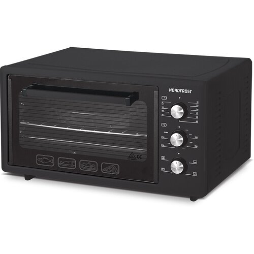 Мини-печь NORDFROST RC 500 B , электрическая настольная духовка, 1500 Вт, 50л, конвекция, таймер до 90 минут, 3 режима нагрева, черный