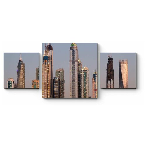 Модульная картина Небоскребы сияющего Дубая 70x30