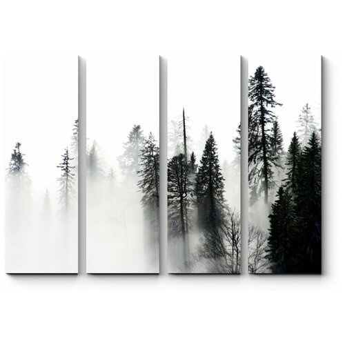 Модульная картина Лес в утреннем тумане 60x45