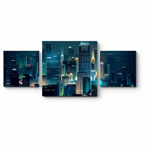 Модульная картина Ночной город110x47