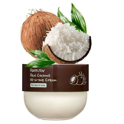 Farmstay Многофункциональный крем-баттер с кокосом Real Coconut All in one cream for Body and face, 300 мл