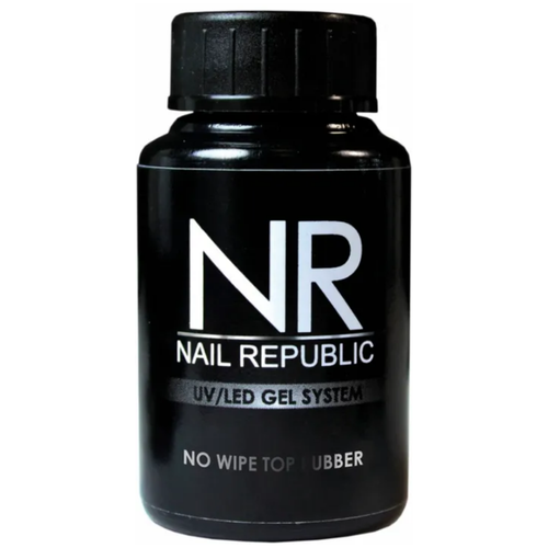 Nail Republic Верхнее покрытие No Wipe Rubber Top, прозрачный, 30 мл