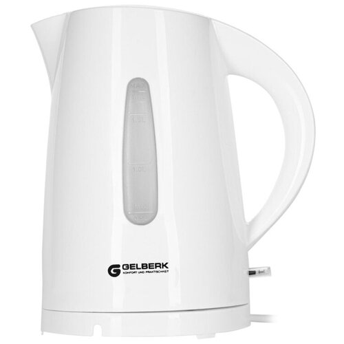 Чайник GELBERK GL-460, белый, 1.7л, пластик