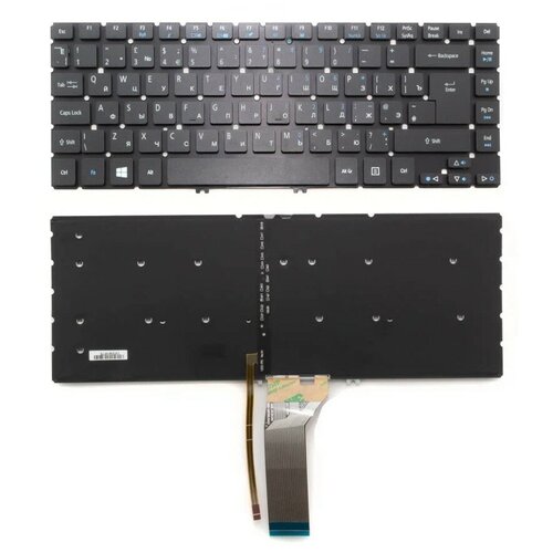 Клавиатура для ноутбука Acer NSK-R5ABC черная с подсветкой
