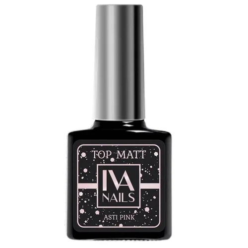 IVA Nails Верхнее покрытие Top Matte, asti pink, 8 мл