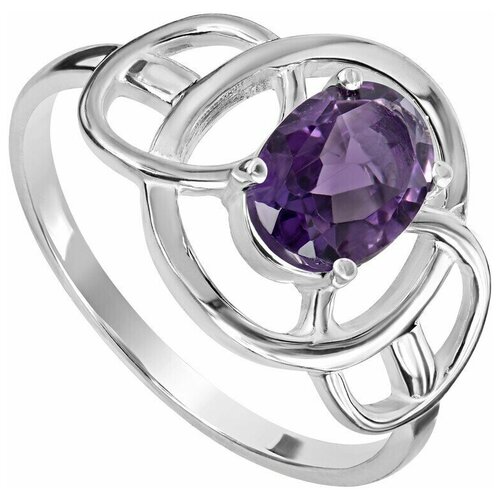 Кольцо Lazurit Online, серебро, 925 проба, серебрение, аметист, размер 21, фиолетовый