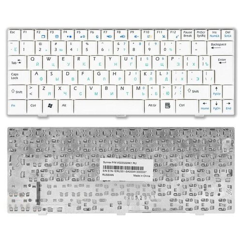 Клавиатура для ноутбука MSI V-022322AS1 белая