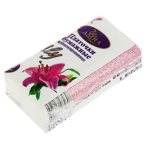 Amra Платочки бумажные, с ароматом лилии 10шт