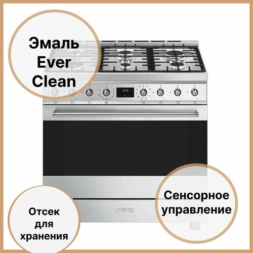 Варочный центр 90х90 см Smeg Sinfonia C9GMX2 стальной