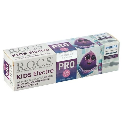 Зубная паста R. O. C. S Pro Kids Electro, 45 г. В наборе 1шт.