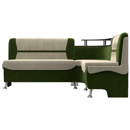 Кухонный угловой диван Сидней, бежевый; зеленый