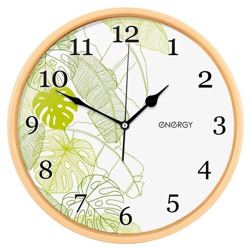 Часы настенные кварцевые Energy ЕС-108, белый/зеленый