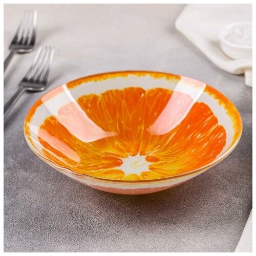 Салатник Доляна «Сочный апельсин», d=18,4 см, цвет оранжевый