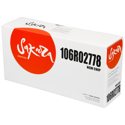 Картридж SAKURA 106R02778-N для Xerox Phaser WC3052/3260/3215/3225, черный, 3000 к. (обновленный чип)