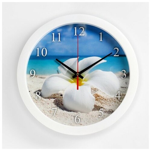 Часы настенные, серия: Море, "Цветок", плавный ход, d=28 см