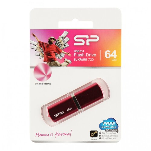 Флеш-память USB 64 Gb Silicon Power Luxmini 720 peach