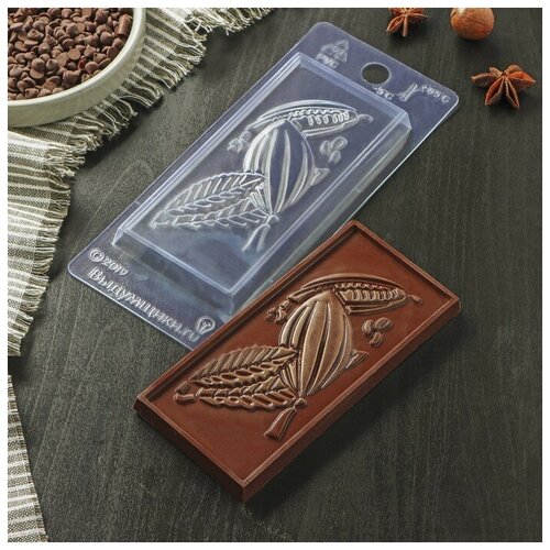 Форма для шоколада и конфет «Какао», 7×15×1 см, цвет прозрачный , 1 шт.