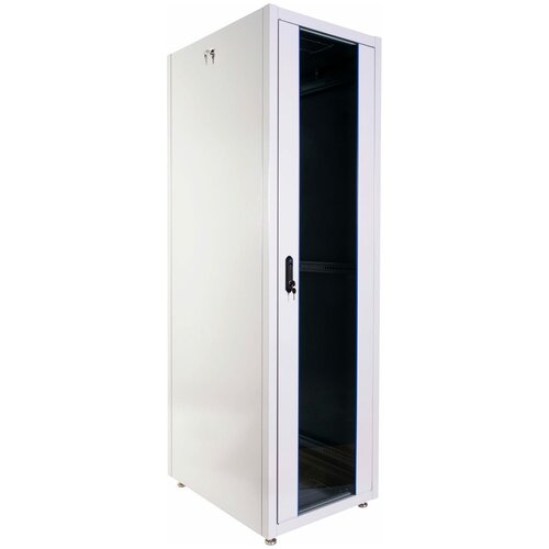 Шкаф телекоммуникационный напольный эконом 48U (600 800) дверь стекло, дверь металл (ШТК-Э-48.6.8-13АА)