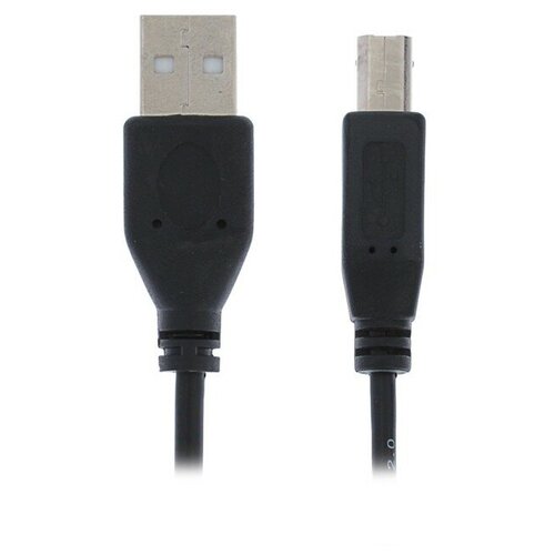 Кабель интерфейсный "Гарнизон" GCC-USB2-AMBM-1M, USB2.0, A(m)-B(m), до 480 Мб/с, 1 м, черный